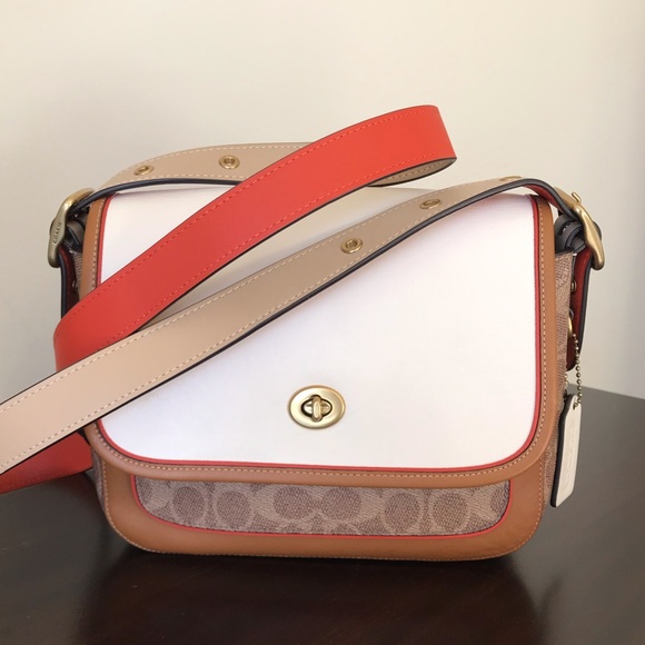 Coach | Bags | Coach Rambler Leather Signature Coated Canvas Crossbody ...